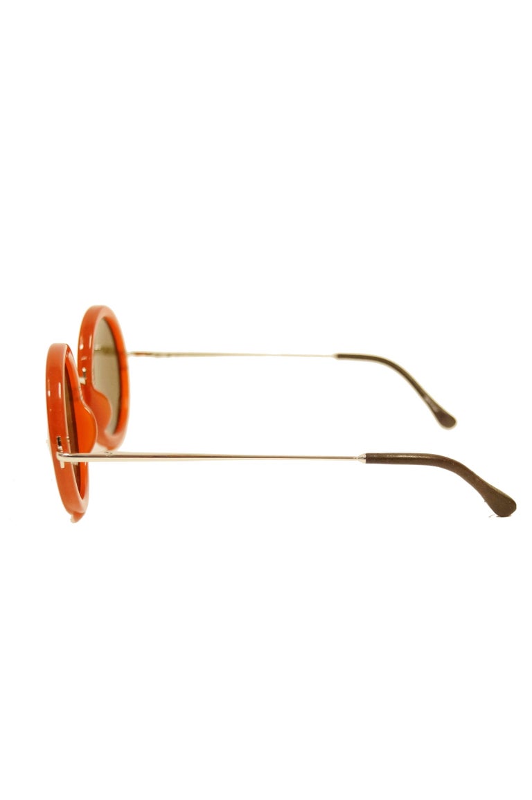 Linda Farrow The Row Round amber frame Sunglasses For Sale at 1stDibs ...