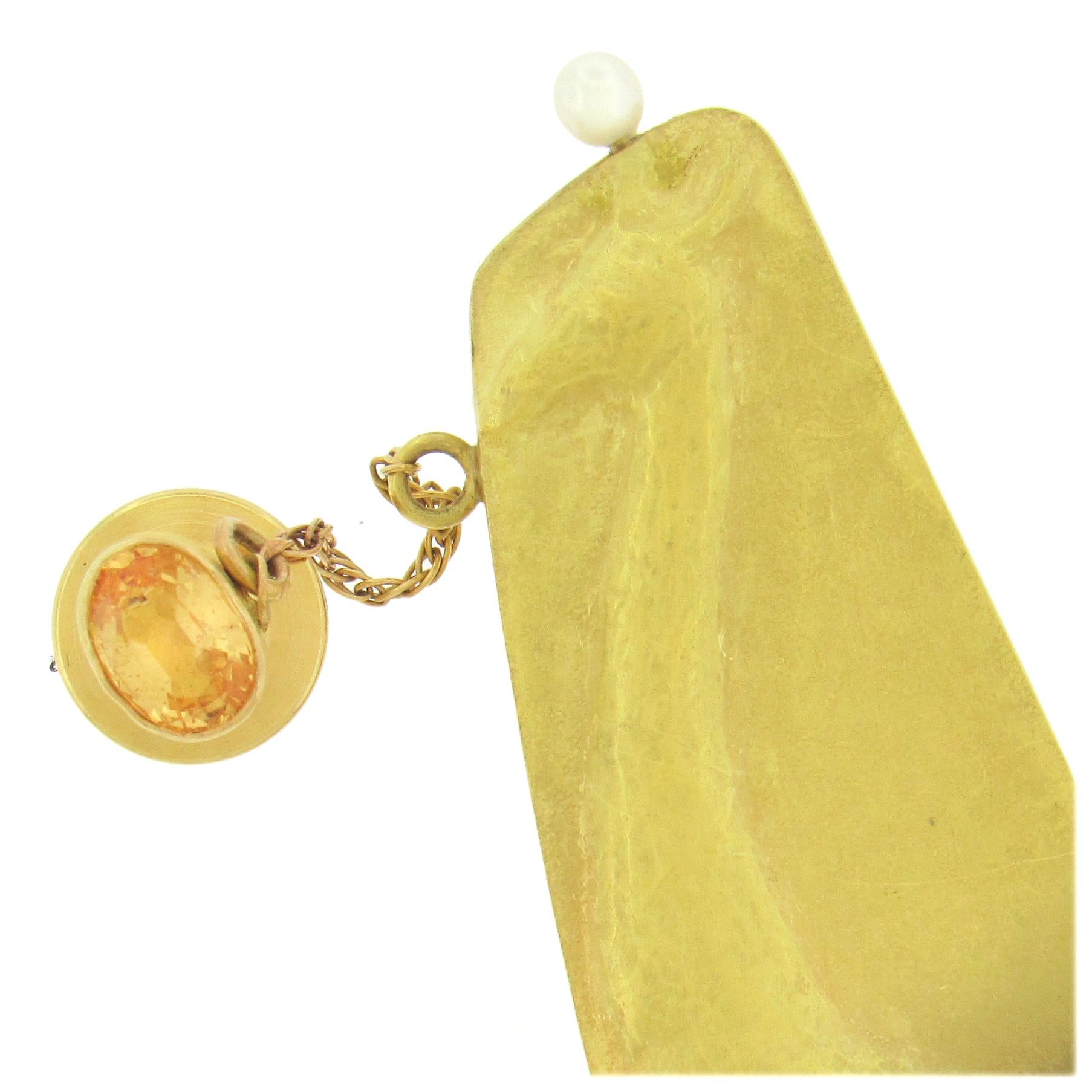 Linda Kindler Priest: Repoussé Giraffe Brooch For Sale at 1stDibs