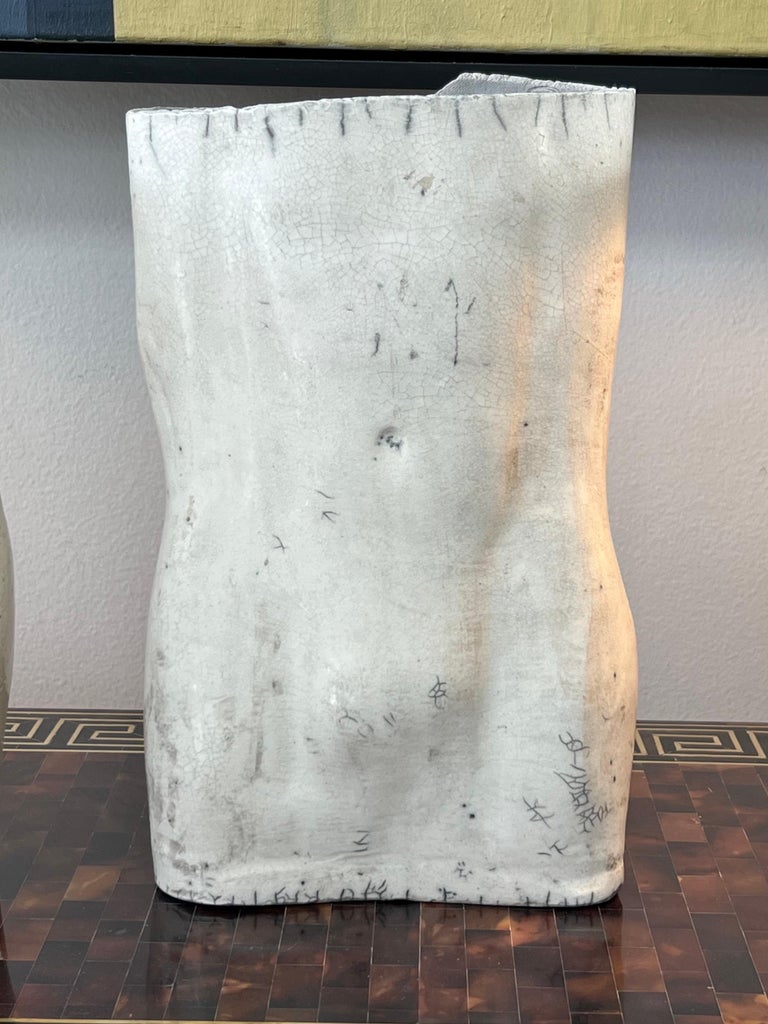 Linda Mielke Roku Man and Woman Torso Pottery Vases For Sale at 1stDibs