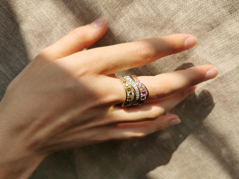 Linden Tree Green, Chocolate and White Diamonds, Twisted Rings by ...