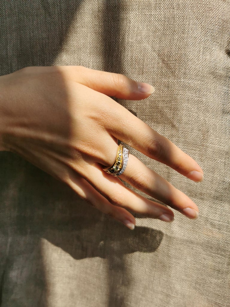 Linden Tree Green, Chocolate and White Diamonds, Twisted Rings by ...