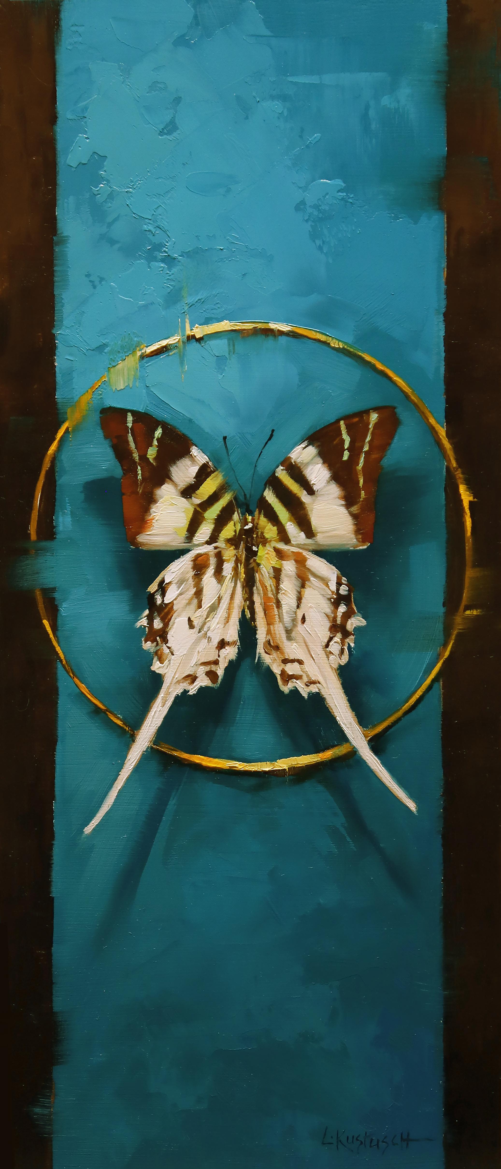 Lindsey Kustusch - "The Giant Swordtail on Shades of Cerulean", Oil ...