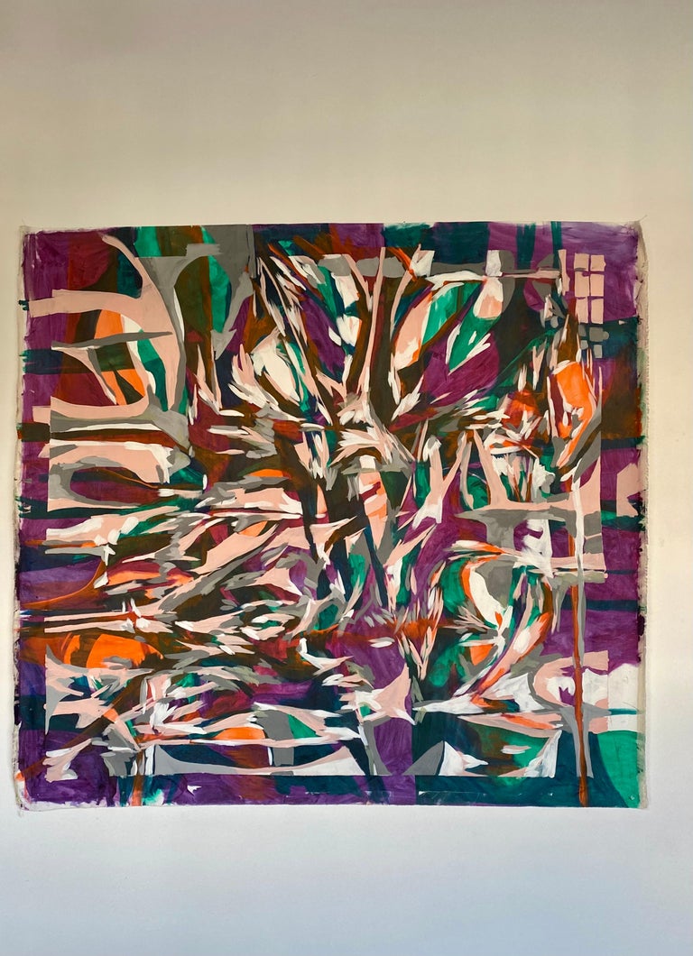 Lindsey Nobel - Abstract, colorful, large, canvas, acrylic, pink purple ...