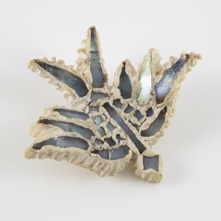 Line Vautrin Blue Flying Bird Talosel Resin Mirror Brooch Pin For Sale ...