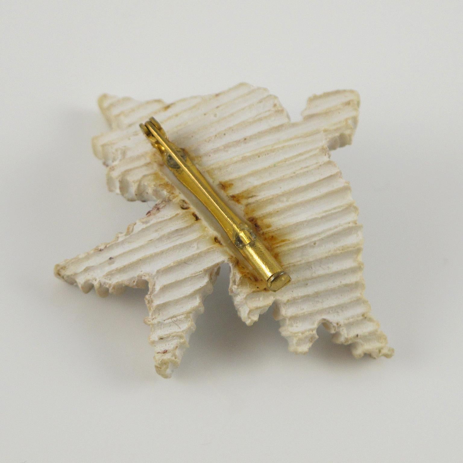 Line Vautrin Flying Bird Talosel Resin Brooch Pin with Blue Mirror For ...