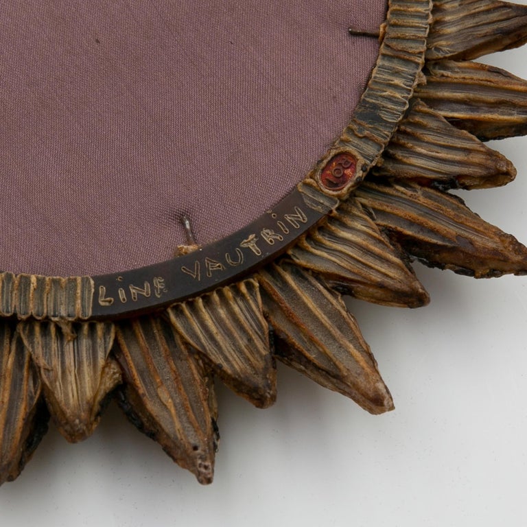 Line Vautrin, French, Mirror "Soleil A Pointes" Dark Bronze Incrusted ...