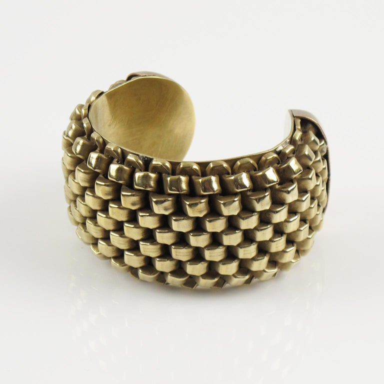 Line Vautrin Massive Gilt Cuff Bracelet at 1stDibs