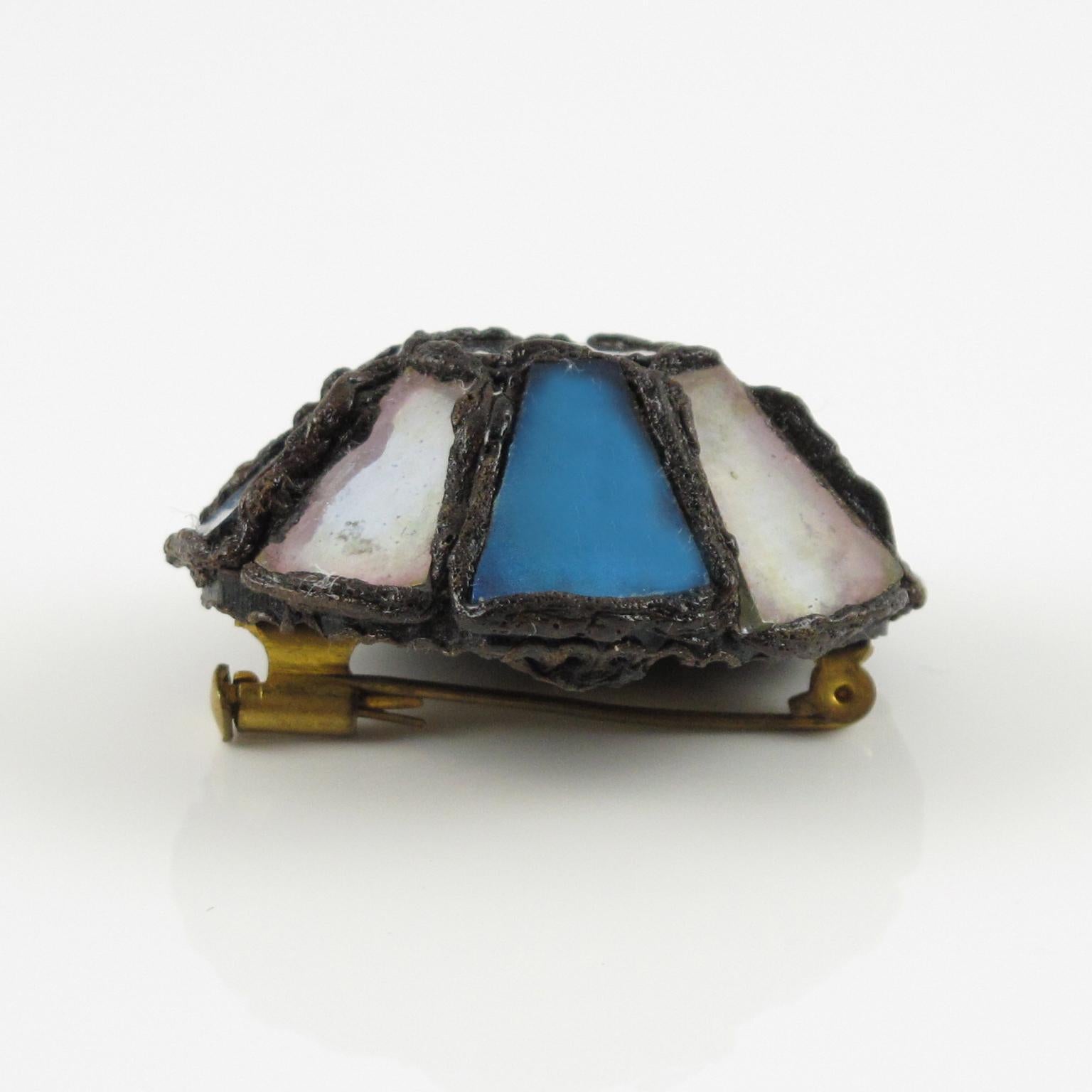 Line Vautrin Mirrors and Talosel Brooch For Sale at 1stDibs