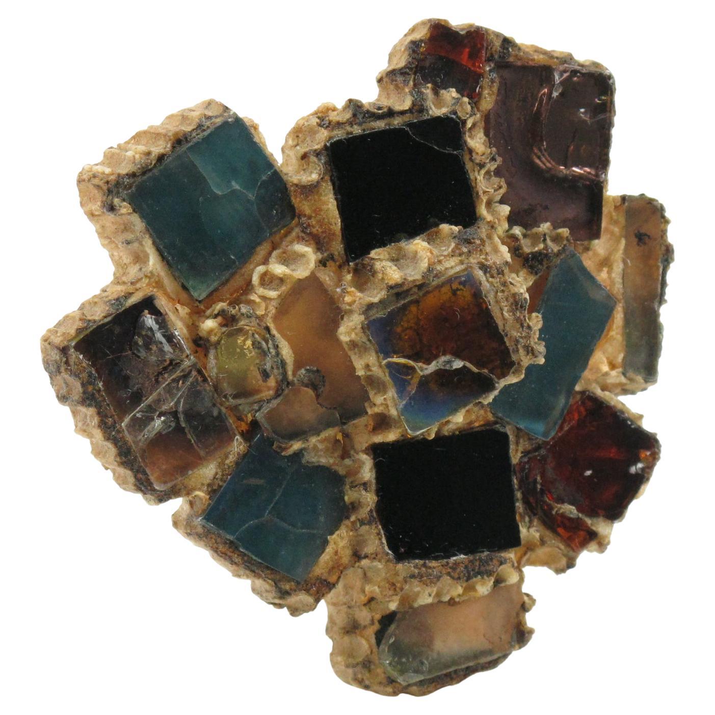 Line Vautrin Flying Bird Talosel Resin with Blue Mirror Brooch Pin For ...