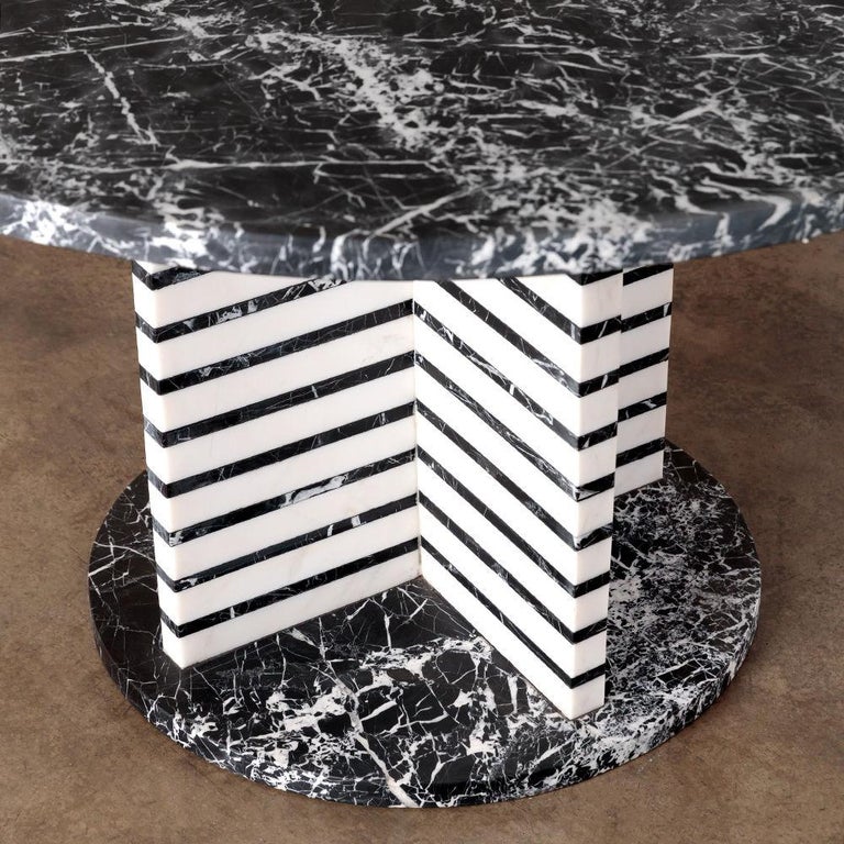Lineage Black and White Marble Dining Table by Kelly Wearstler For Sale ...