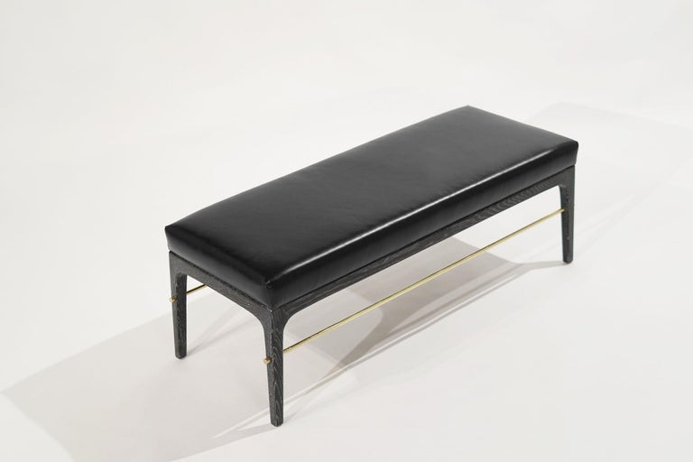 Linear Bench in Limed Oak and Leather by Stamford Modern at 1stDibs