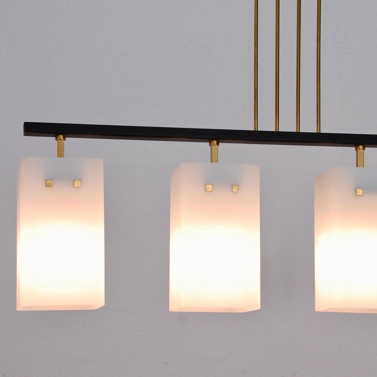 Linear Cubic Italian Chandelier For Sale at 1stDibs