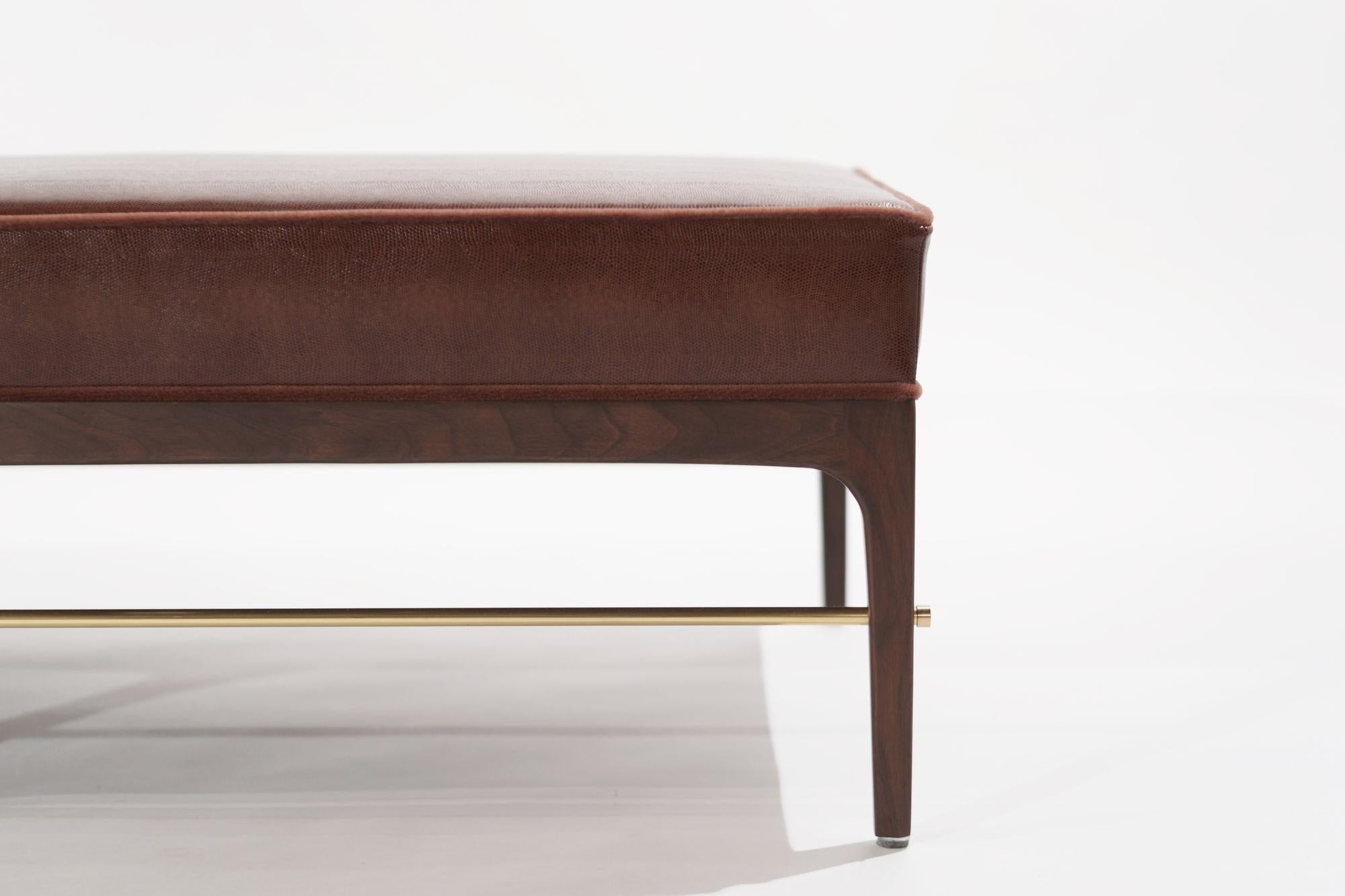 Linear Daybed in Leather and Mohair by Stamford Modern at 1stDibs