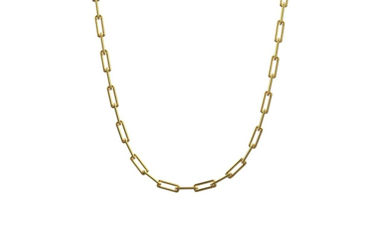Linear Link Necklace, 18K Gold For Sale at 1stDibs
