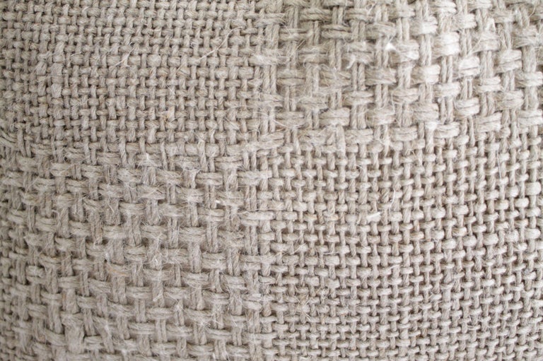 Linen Basket Weave Checkerboard Pattern Lumbar Pillow at 1stDibs