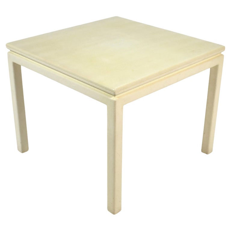 Linen-Wrapped fliptop Game Table in the Manner of Karl Springer For ...