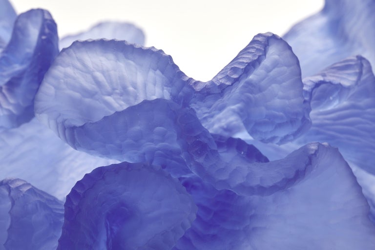 Lingering Wander, a Lilac Blue Organic Cast Glass Sculpture by Monette ...