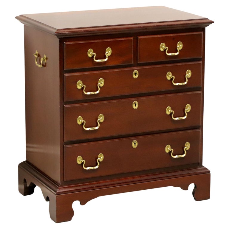 LINK-TAYLOR Solid Heirloom Mahogany Chippendale Bedside Chest at 1stDibs