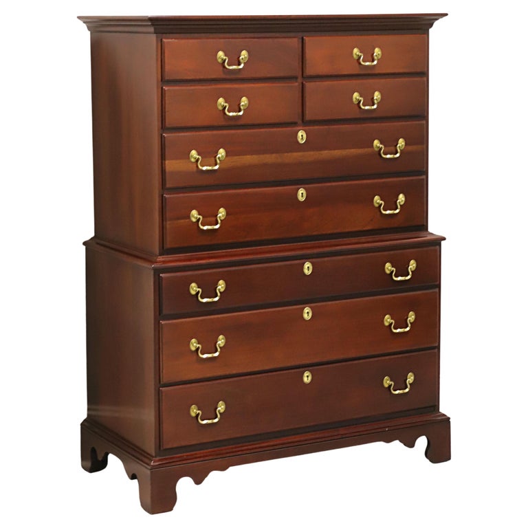 LINK-TAYLOR Solid Heirloom Mahogany Chippendale Chest on Chest For Sale ...
