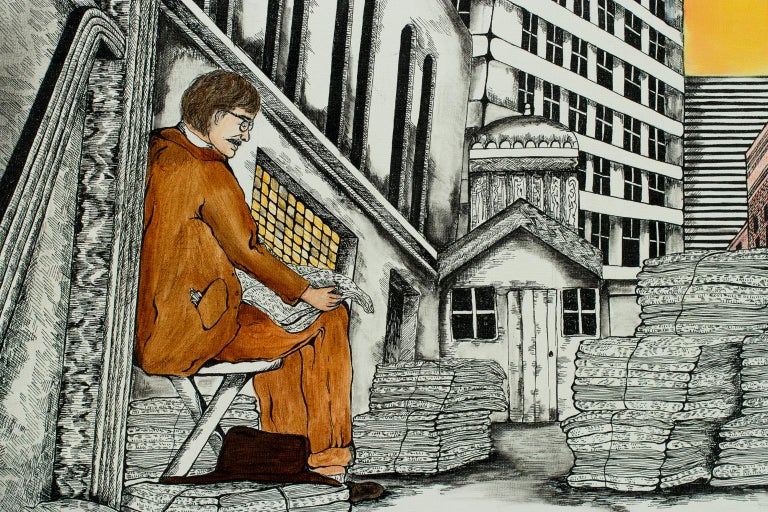 Linnea Pergola - "Early [Newspaper] Edition" Original Pop Art Painting ...