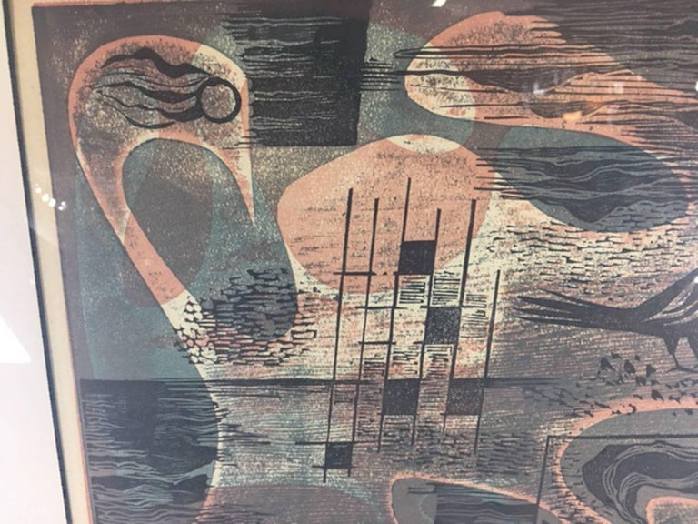 Linoleum Block Print by Charles Cecil Pollock For Sale at 1stDibs