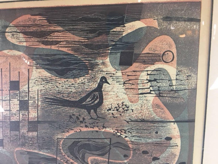 Linoleum Block Print by Charles Cecil Pollock For Sale at 1stDibs