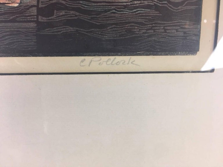 Linoleum Block Print by Charles Cecil Pollock For Sale at 1stDibs