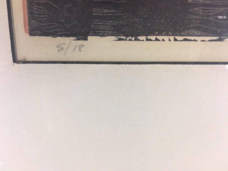 Linoleum Block Print by Charles Cecil Pollock For Sale at 1stDibs