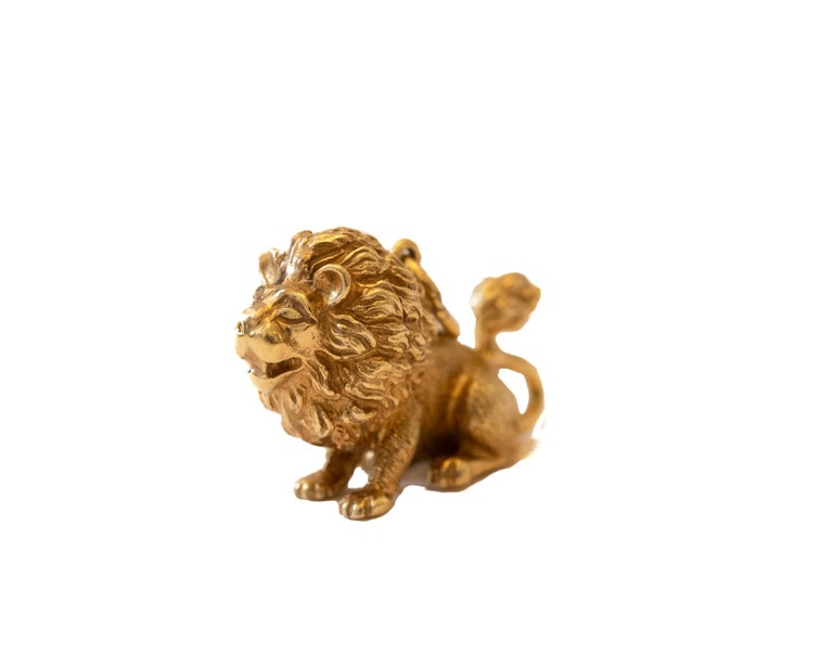 Lion Charm 3D in 16 Karat Yellow Gold at 1stDibs