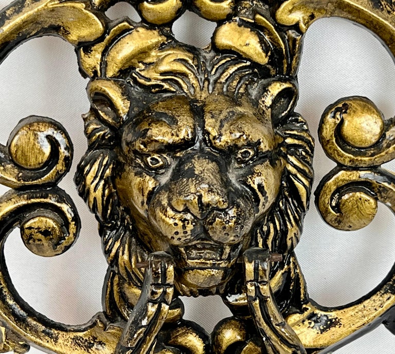 Large Classical Lion Door Knocker with Foliate Scrolls-10" High For ...