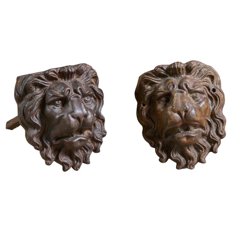Lion Head Pair For Sale at 1stDibs