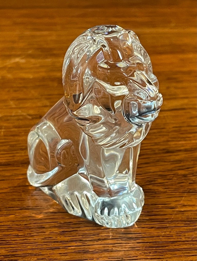 Lion Paperweight / Hand Cooler by Steuben Glassworks For Sale at 1stDibs