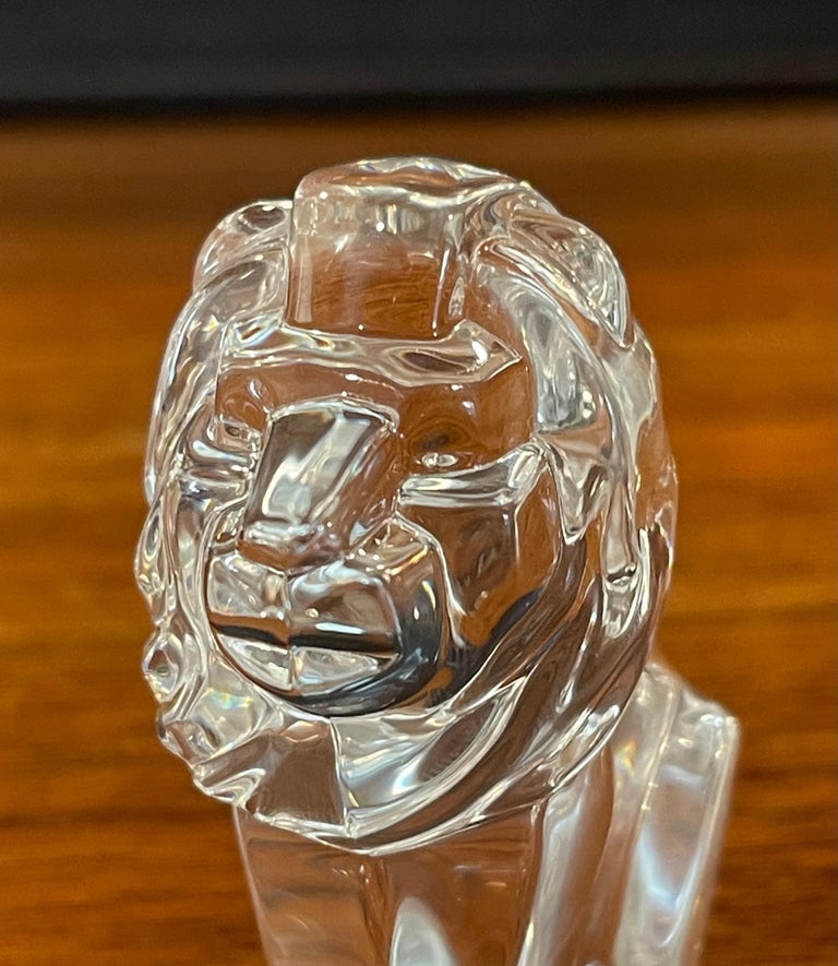 Lion Paperweight / Hand Cooler by Steuben Glassworks For Sale at 1stDibs