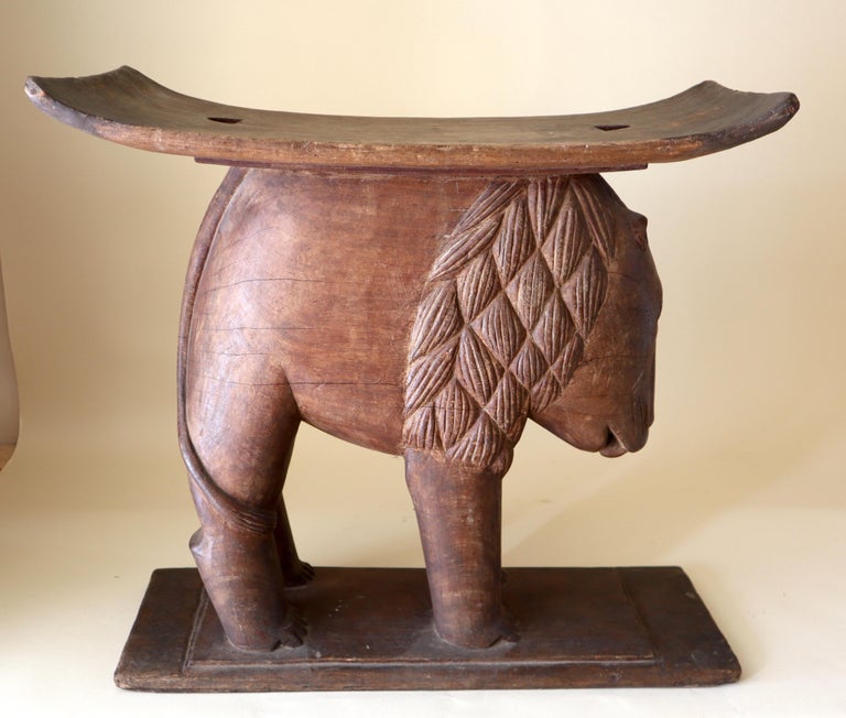 Lion Seat Stool Akan Ghana Ashanti Fante for Royal King or Chief art at ...