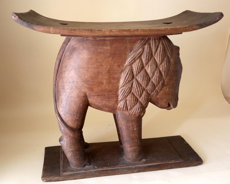 Lion Seat Stool Akan Ghana Ashanti Fante for Royal King or Chief art at ...