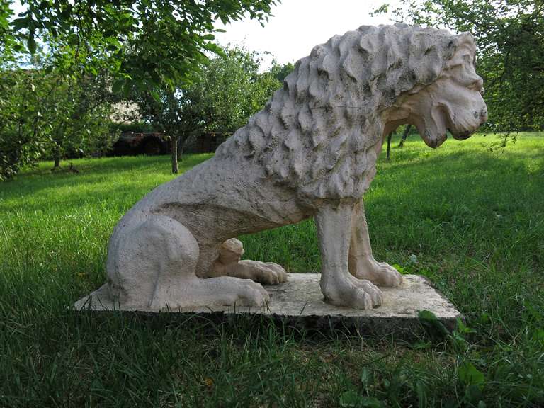 Statue Lion Renaissance Canova's Style France 20th Century For Sale at ...