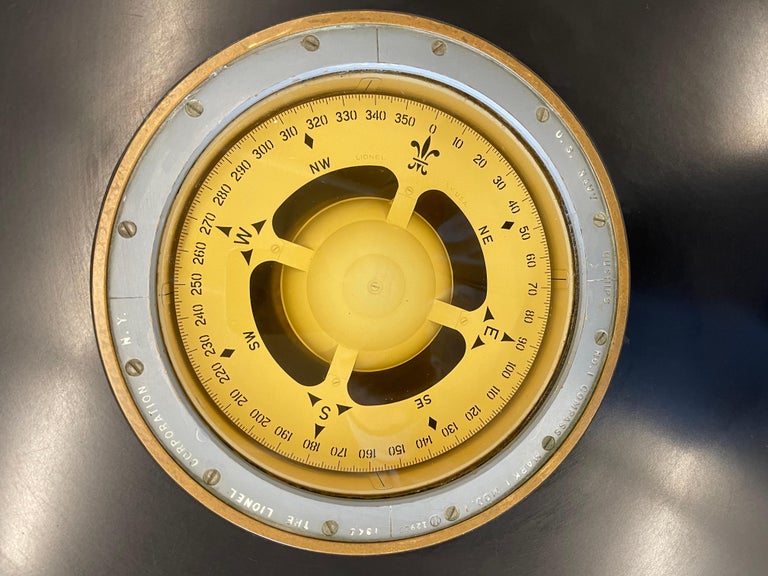 Lionel WWII US Naval Compass Inset in Illuminated Cocktail Table For ...