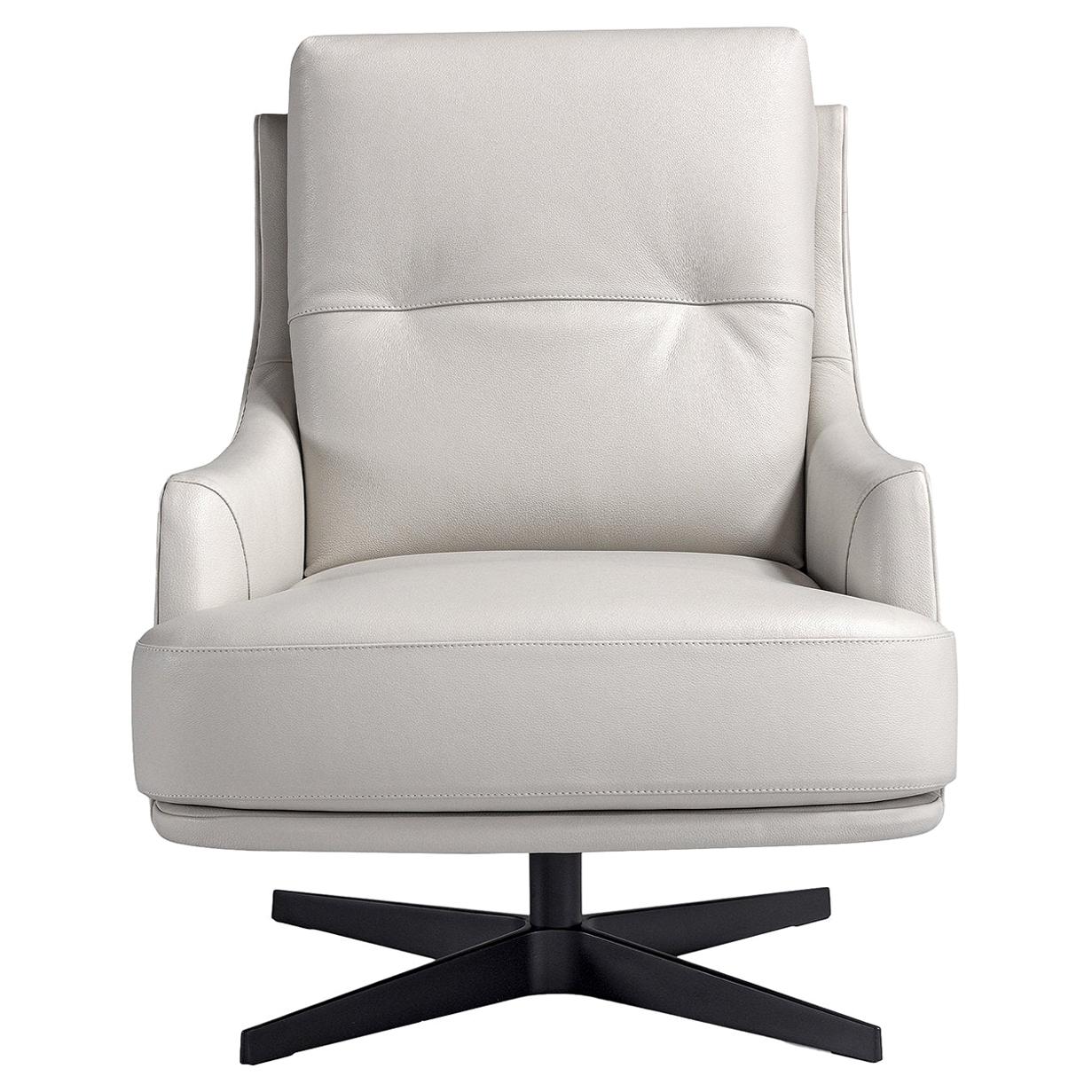 Chateau d`Ax Designer Leather Armchair White Chair at 1stDibs