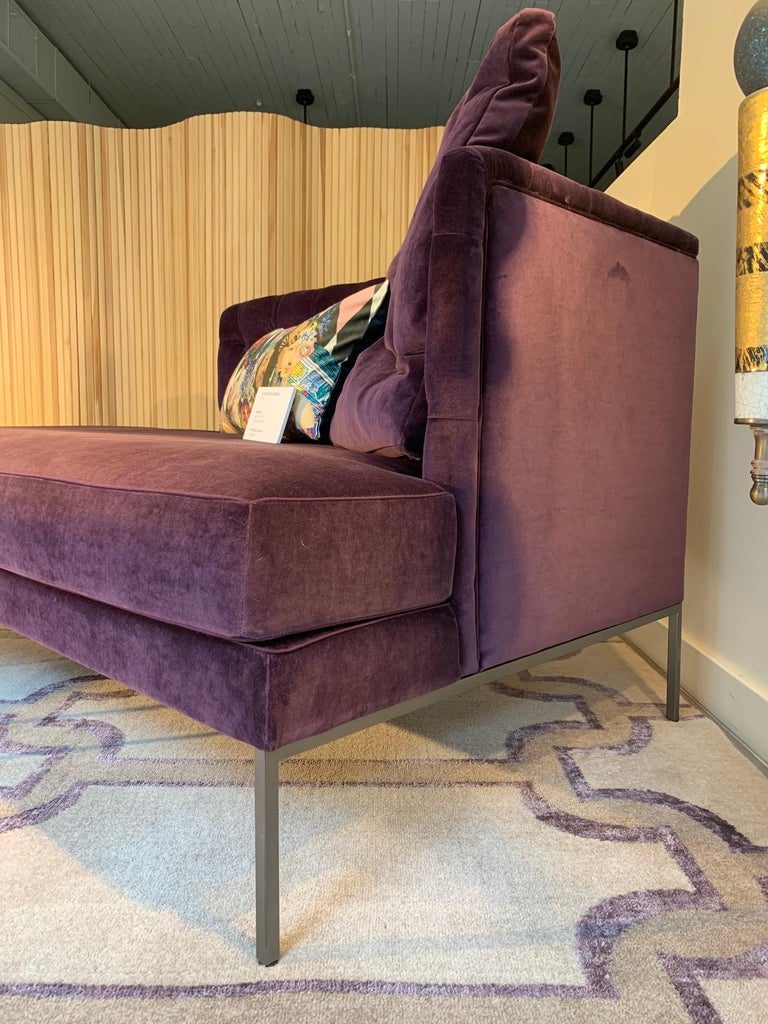 Lipp Chaise in Purple Velvet and Bronze Frame by Piero Lissoni and ...