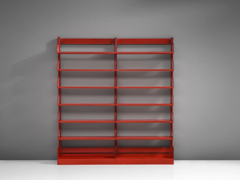 Lips Vago 'Congresso' Red Metal Book Case at 1stDibs