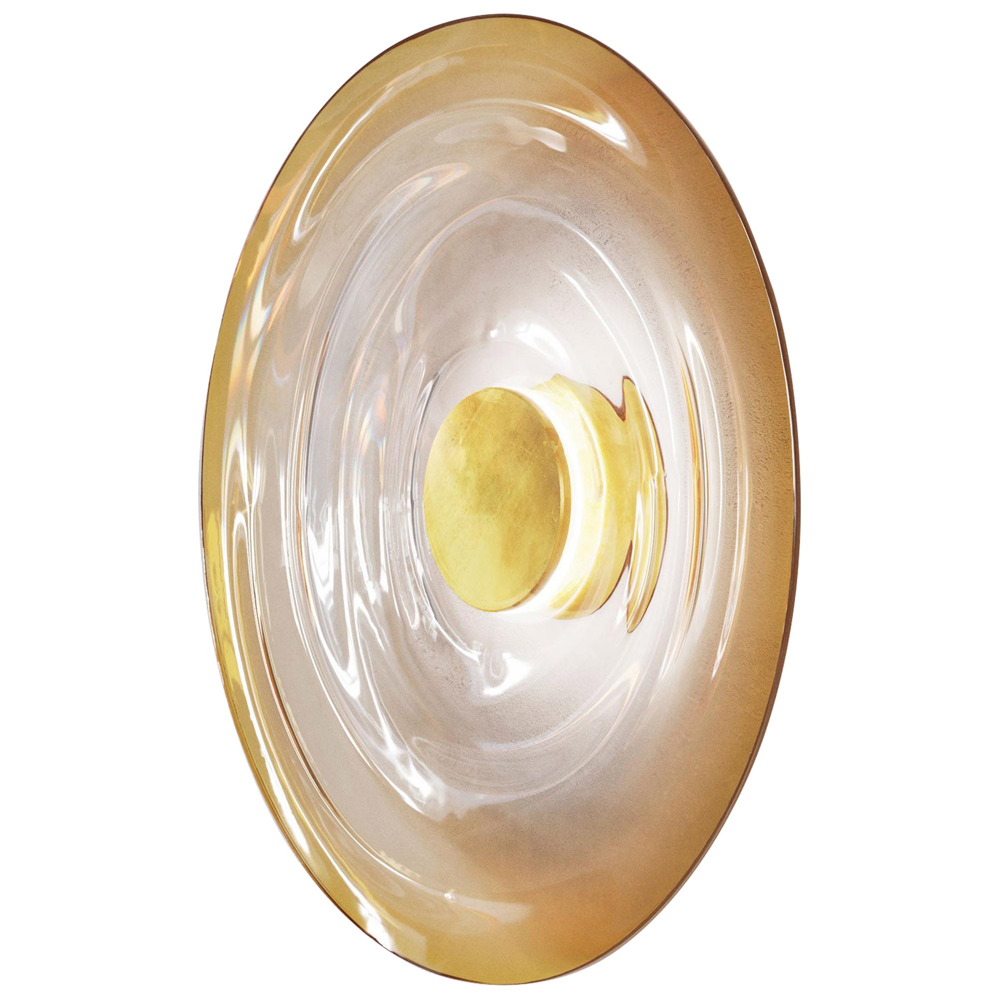 'Liquid Jade' Hand Blown Green Gradient Glass and Aged Brass Wall Light ...