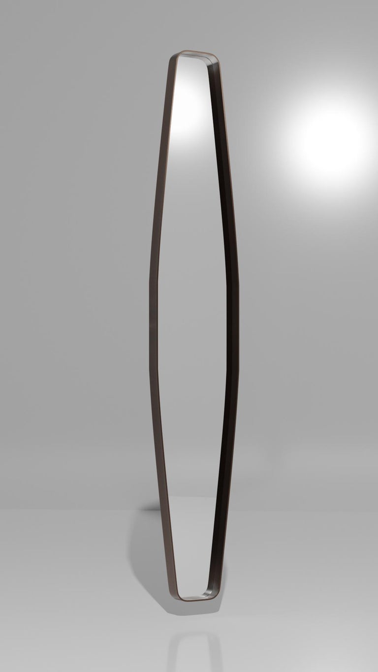 Mirror L, 21st Century Liquid Bronze Cast Aluminium Crystal Glass Wall ...