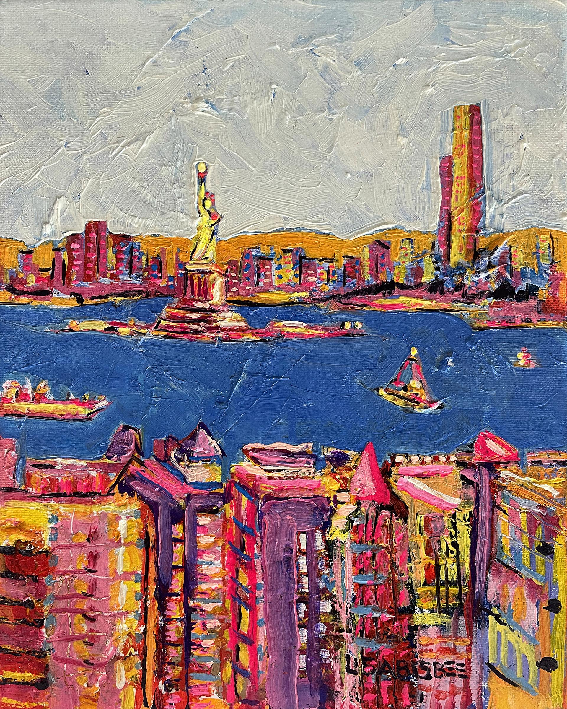 Lisa Bisbee - Statue of Liberty -original modern New York cityscape oil ...