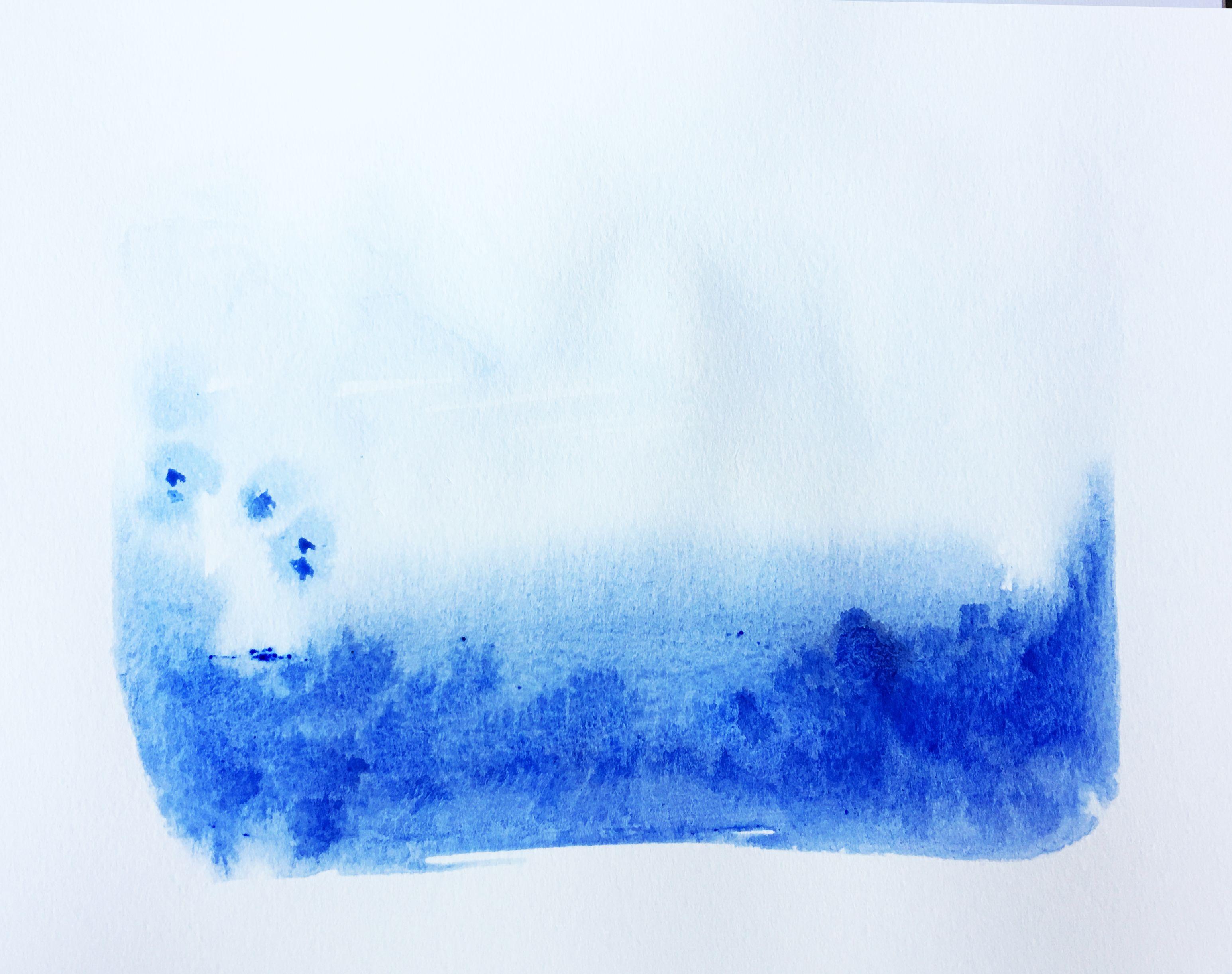 Lisa Bolin - Gamut of Blue 1, Painting, Acrylic on Watercolor Paper For ...