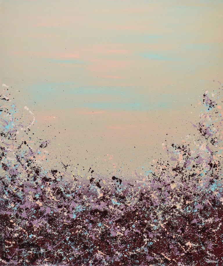 Lisa Carney - Sangria Splash, Abstract Painting For Sale at 1stDibs