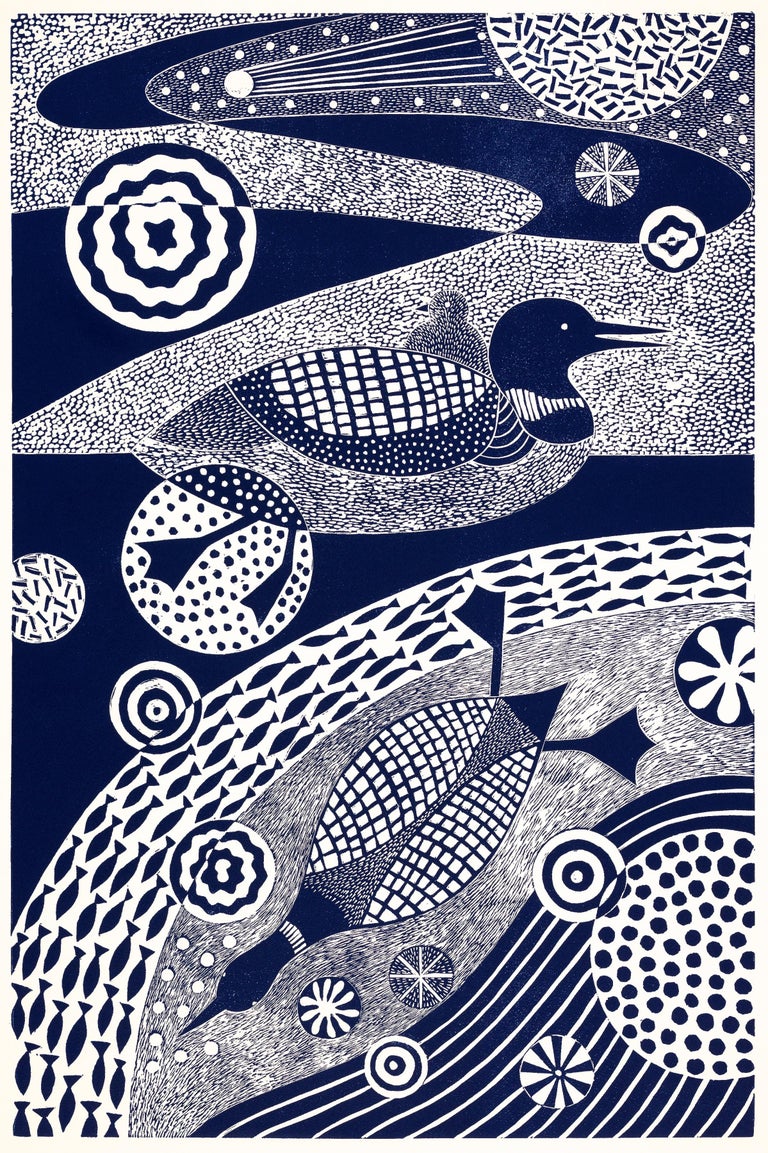 Lisa Houck - "Stopping and Staring" Folk inspired Teal and White ...