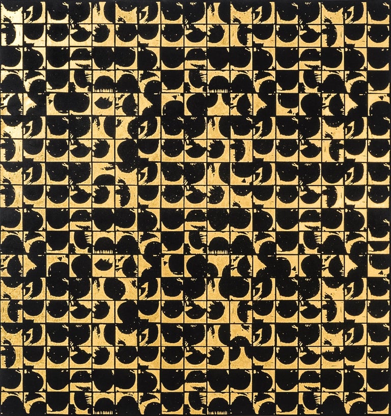 Lisa Hunt - ROUNDS POSITIVE CANvas I (design gold noir métallisé ...