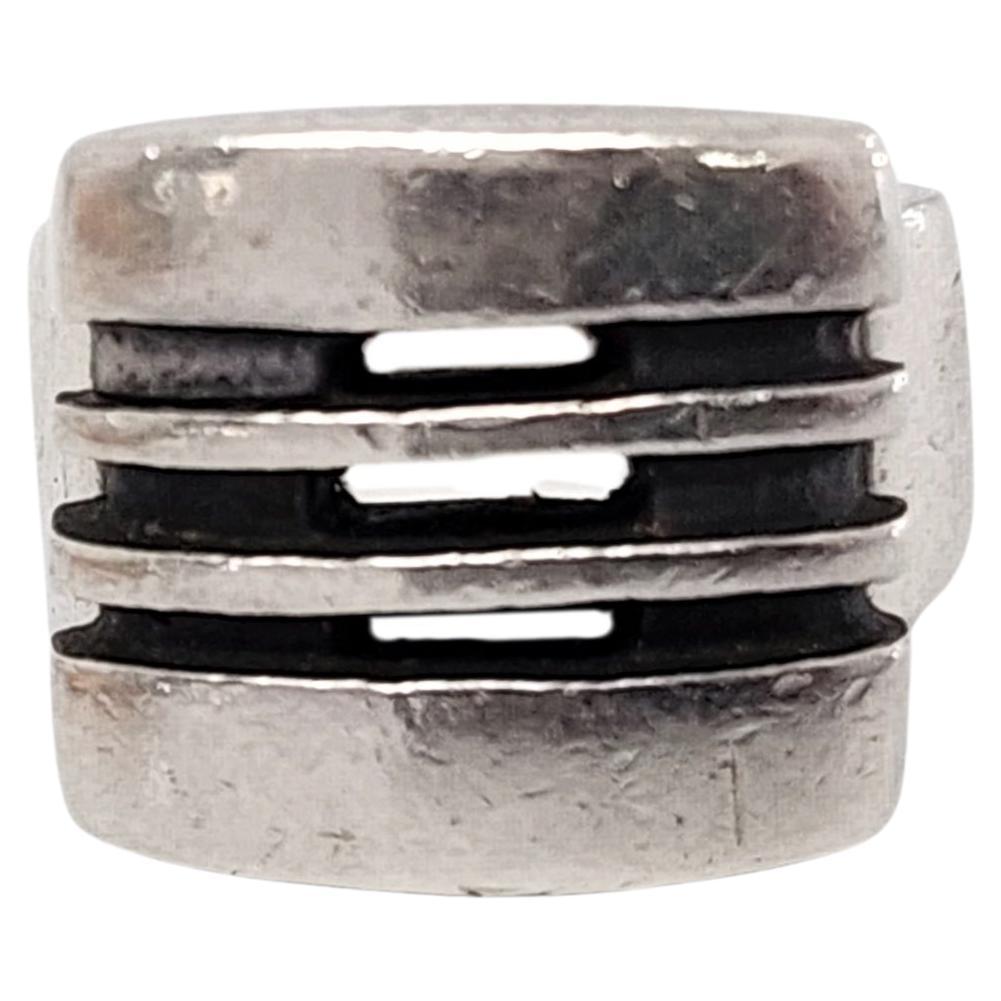Lisa Jenks Sterling Silver Square Stripes Open Work Ring, Size 4 3/4 ...