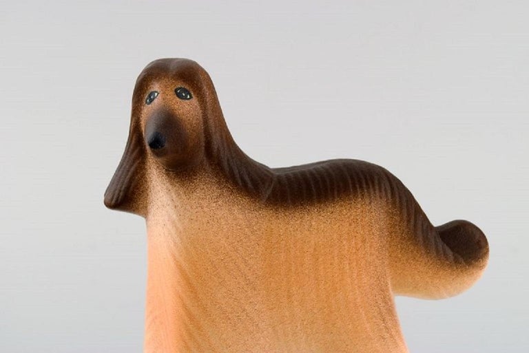 Lisa Larson for Gustavsberg. Afghan hound in glazed stoneware. 1980s ...