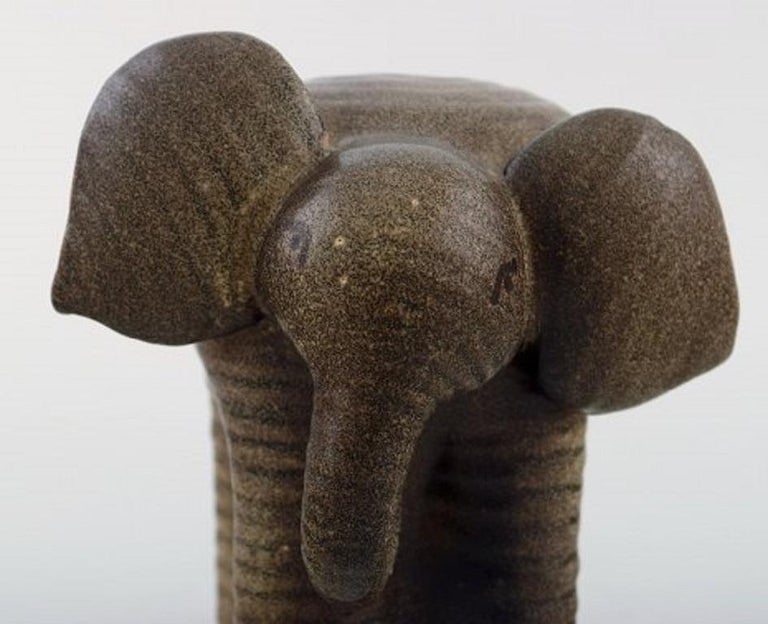 Lisa Larson for Gustavsberg, Rare Elephant in Glazed Stoneware, 1970s at 1stDibs